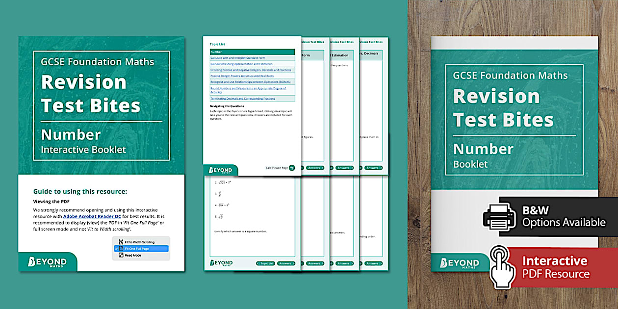 👉 Foundation GCSE Test Bites Student Revision Booklet – Number