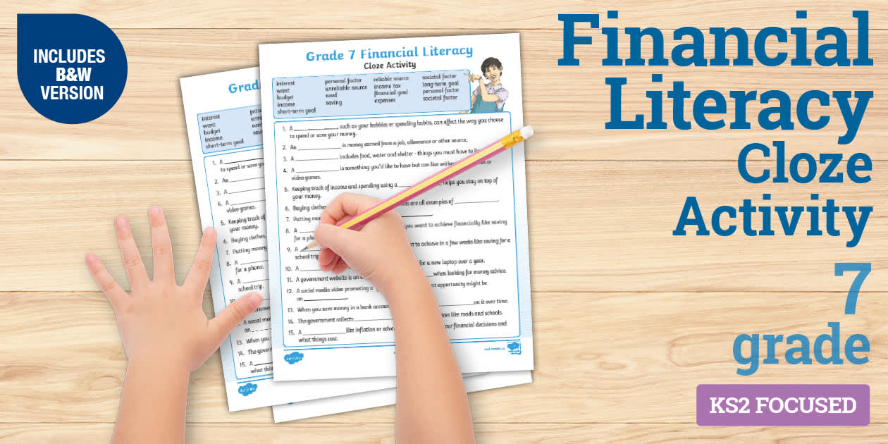 Grade 7 Financial Literacy Cloze Activity