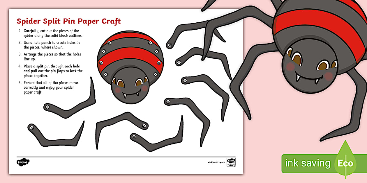 Spider Split Pin Craft Activity (teacher made) - Twinkl