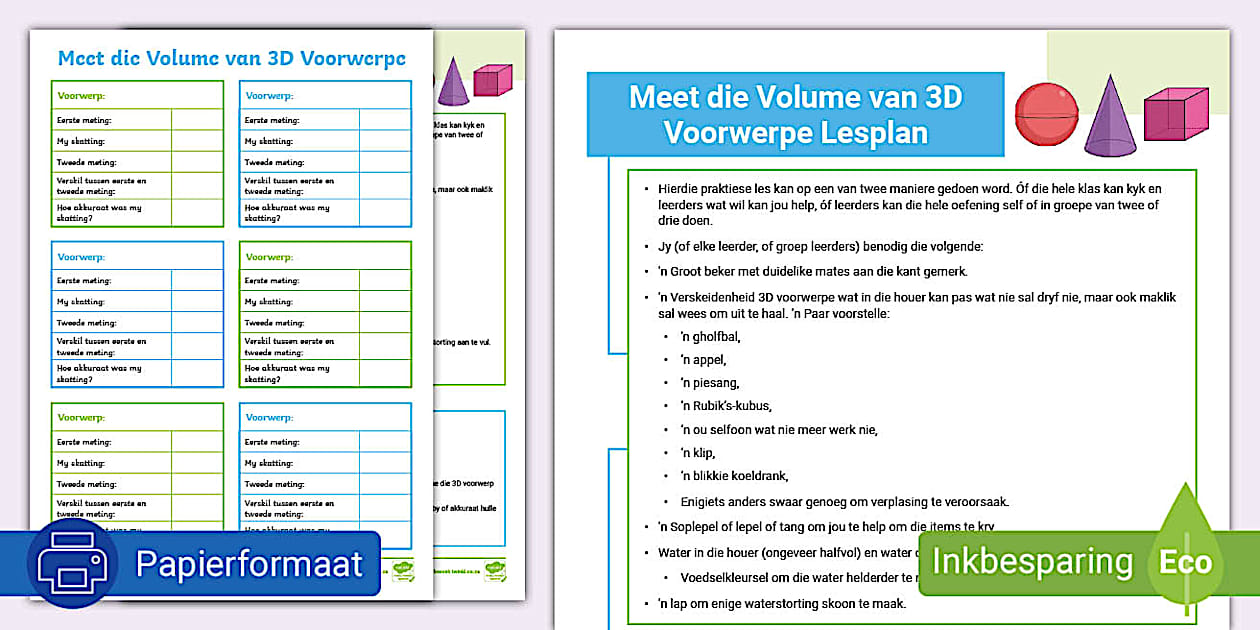 Meet Die Volume van 3D Voorwerpe