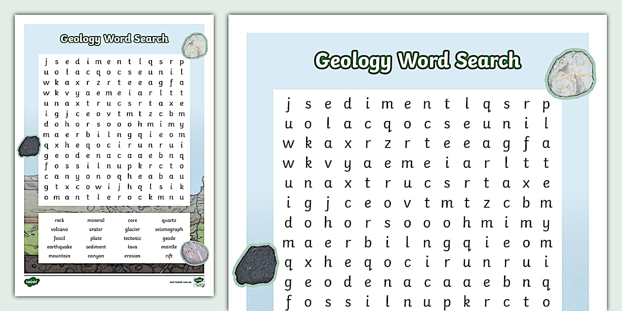 Geology Word Search