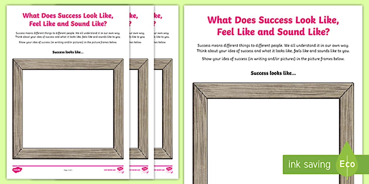 What Does Success Look Like, Feel Like, Sound Like? Worksheet