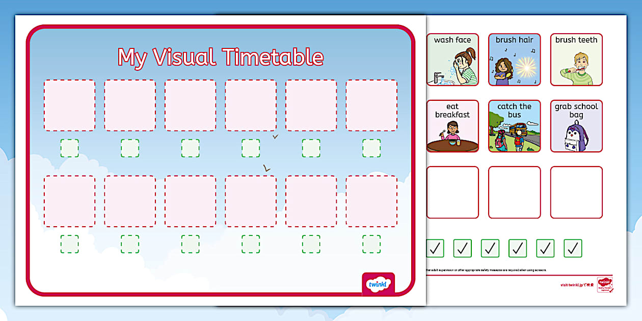 Morning Routine Visual Timetable (Hecho por educadores)