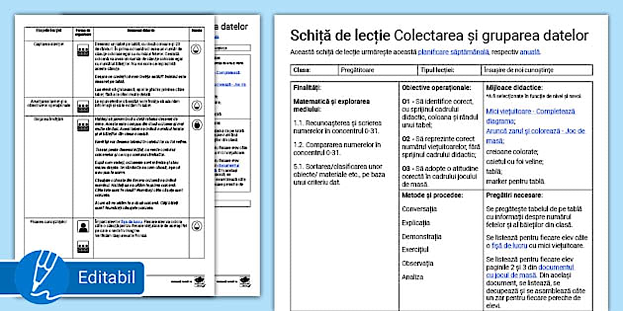 Colectarea și gruparea datelor – Schiță de lecție