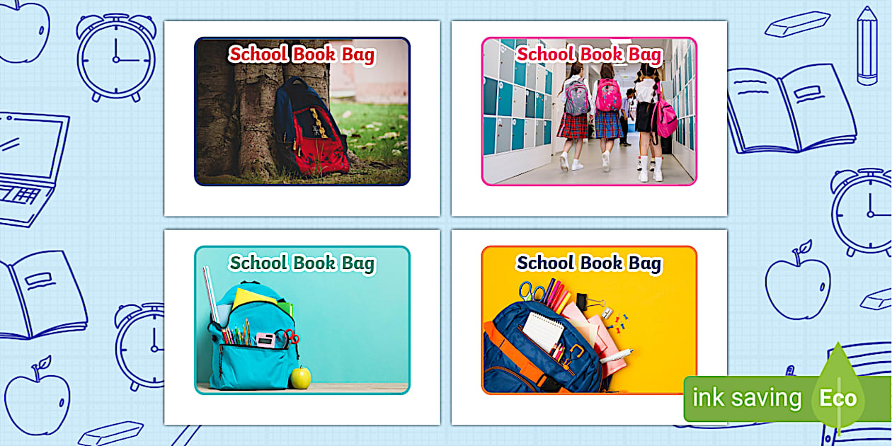 School Book Bag Photo Pack (teacher made) - Twinkl