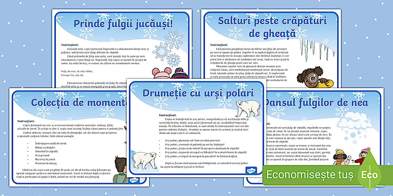 Jocuri de iarnă – Idei de tranziții pentru grădiniță