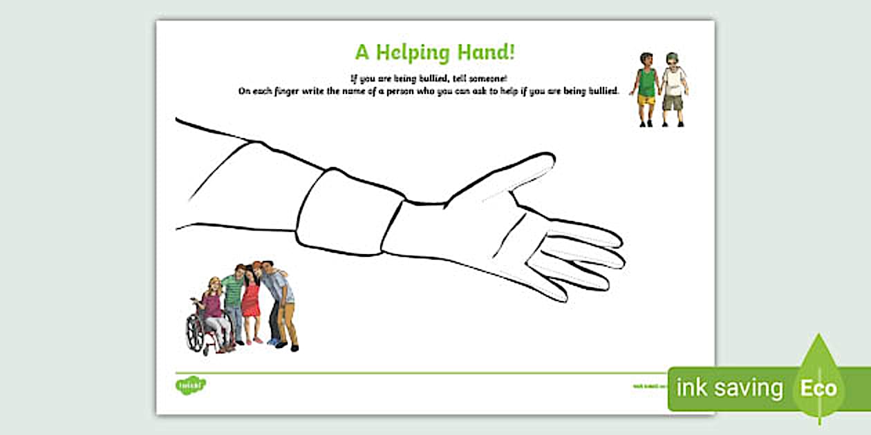 Editable Helping Hand Worksheet | Anti-Bullying Resource