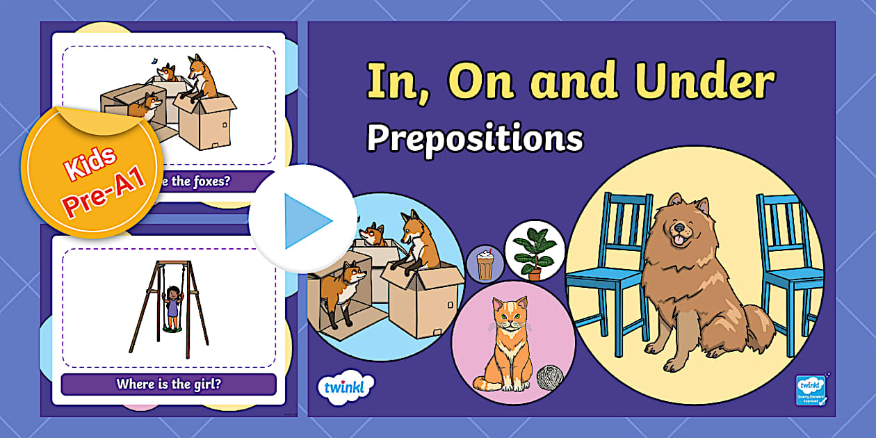 ESL 'In, On, Under' PowerPoint [Kids, Pre-A1] - Twinkl