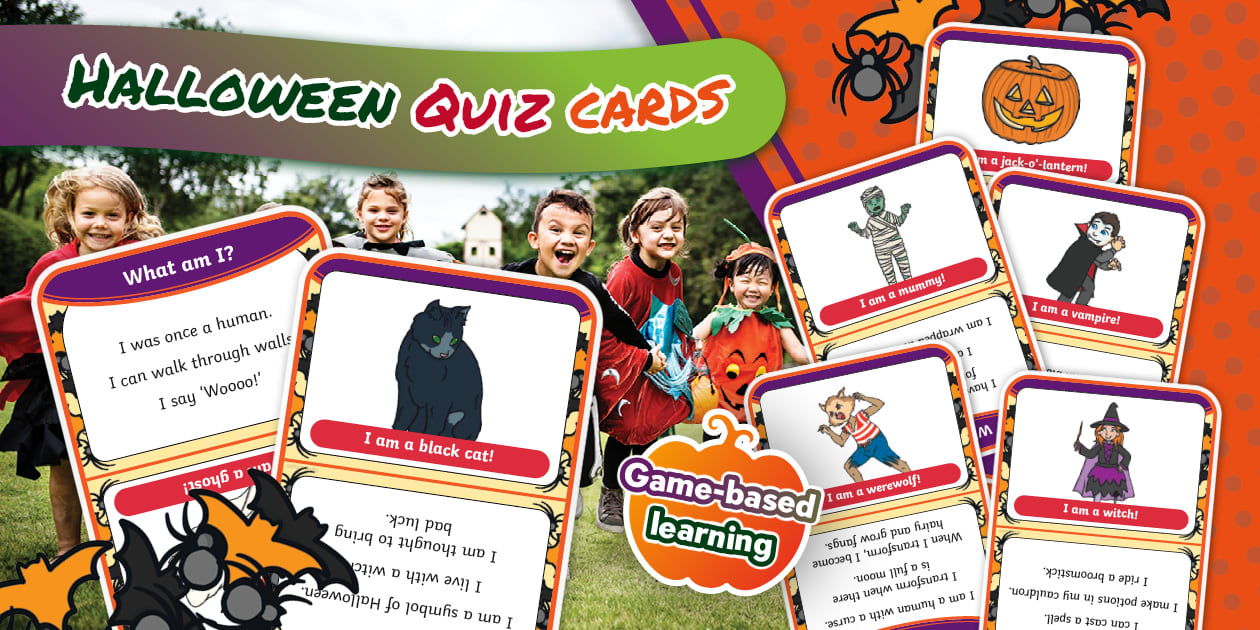 Halloween Three Hint Quiz Cards ハロウィン英語ゲーム スリーヒントクイズカード