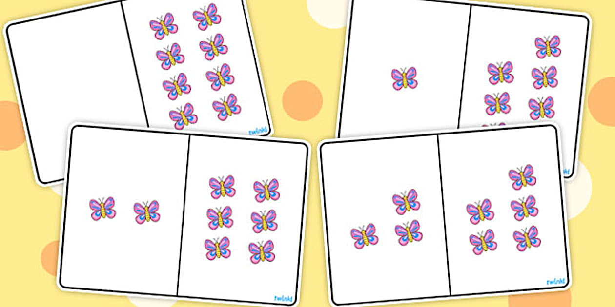 Butterfly Counting Number Bonds to 8 (teacher made) - Twinkl