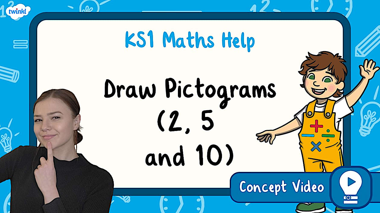 👉 Draw Pictograms (2, 5 and 10) | KS1 Maths Concept Video