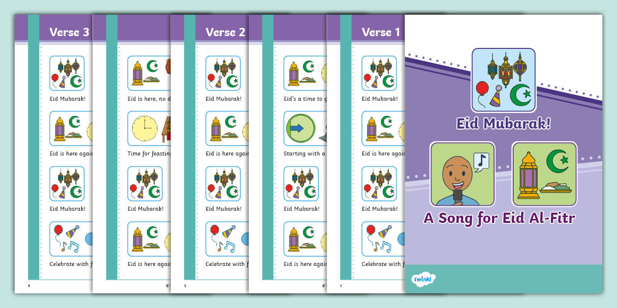 Twinkl Symbols: Eid Mubarak Song Support for Eid al-Fitr