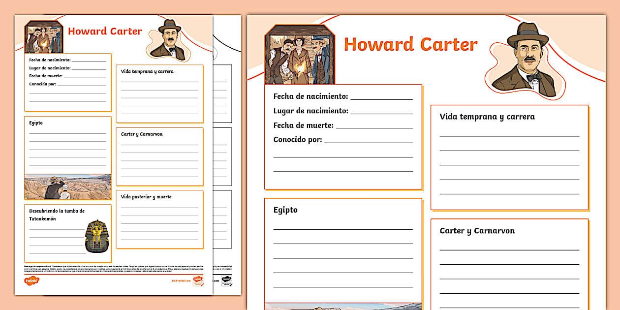 Hoja de datos: Howard Carter | Twinkl
