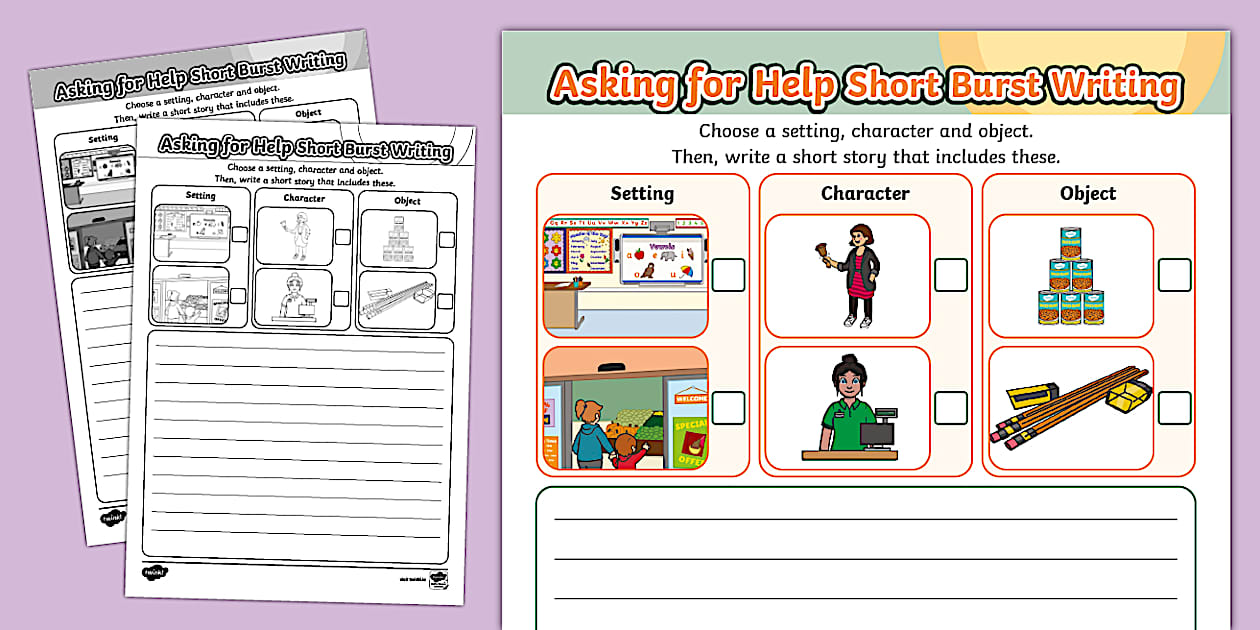 Asking for Help Short Burst Writing Template (Teacher-Made)