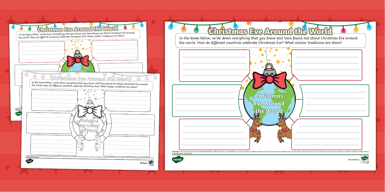 Christmas Eve Around the World Mind Map (teacher made)