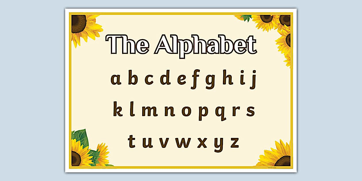 Sunflower Themed Alphabet Display Poster - Twinkl