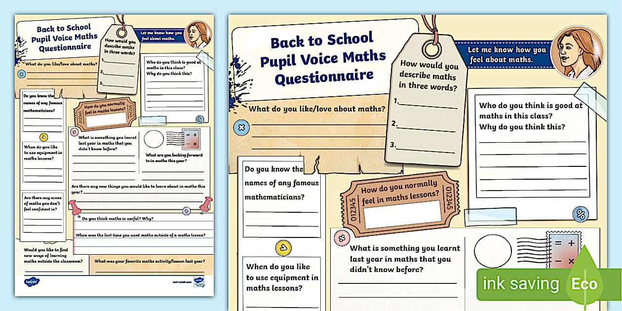 👉 Maths Questionnaire (teacher made) - Twinkl
