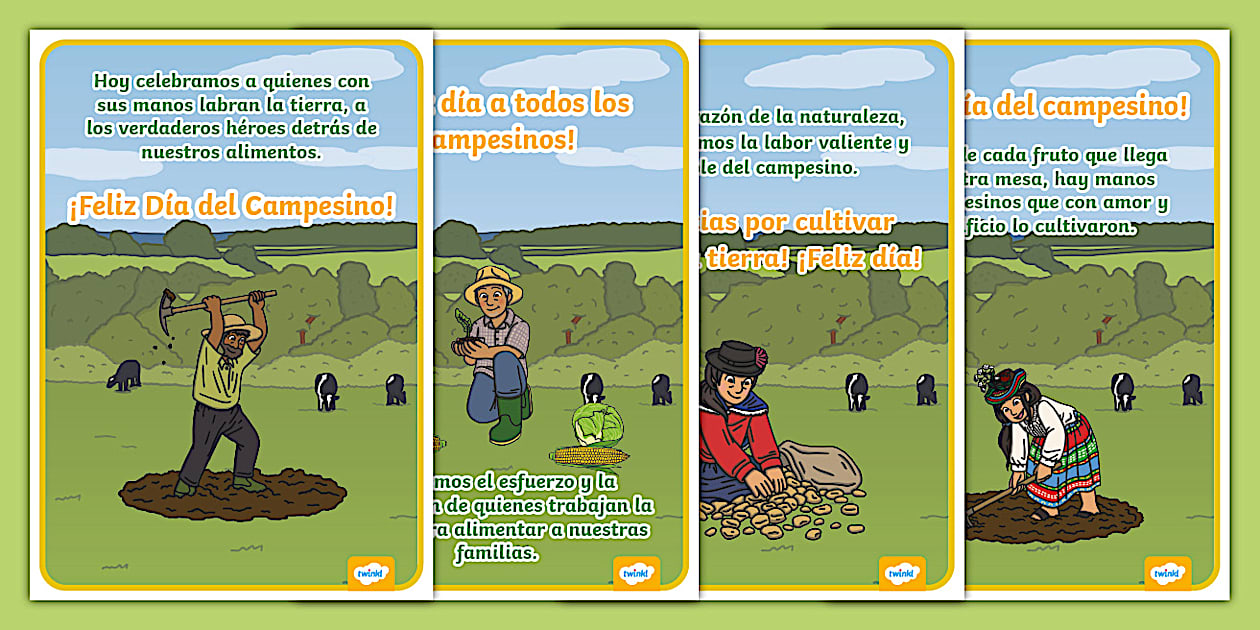 Afiches: Frases por el Día del Campesino | Materiales Twinkl