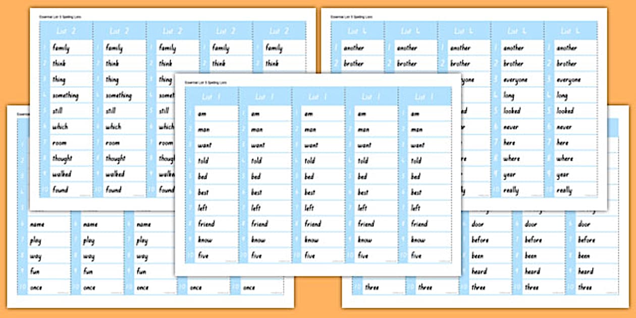 NZ Essential Words List 5 Spelling List - Year 4-6 - Twinkl