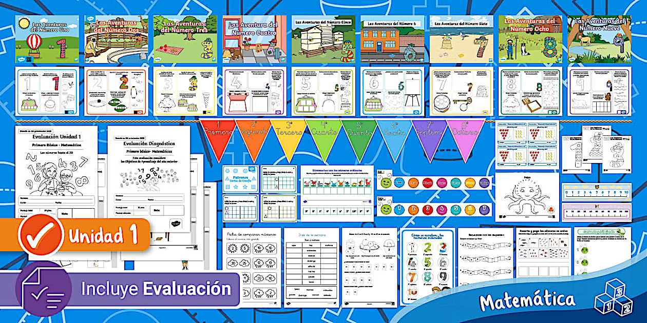 Pack | Matemáticas | Números | 1º Básico | Pruebas
