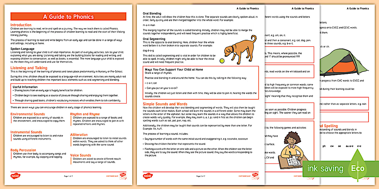 Phonics Glossary Guide for Parents - Twinkl