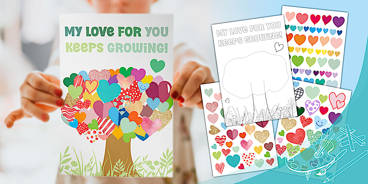 Valentine's Day Love Heart Tree Collage Activity Pack