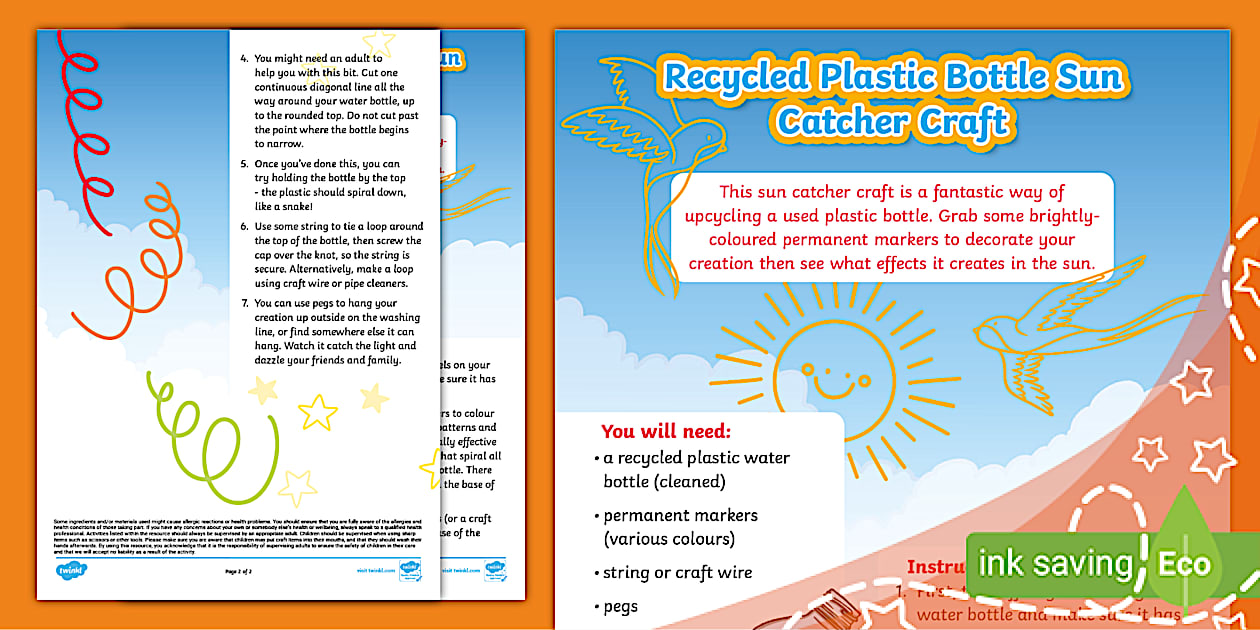 Recycled Plastic Bottle Sun Catcher Craft