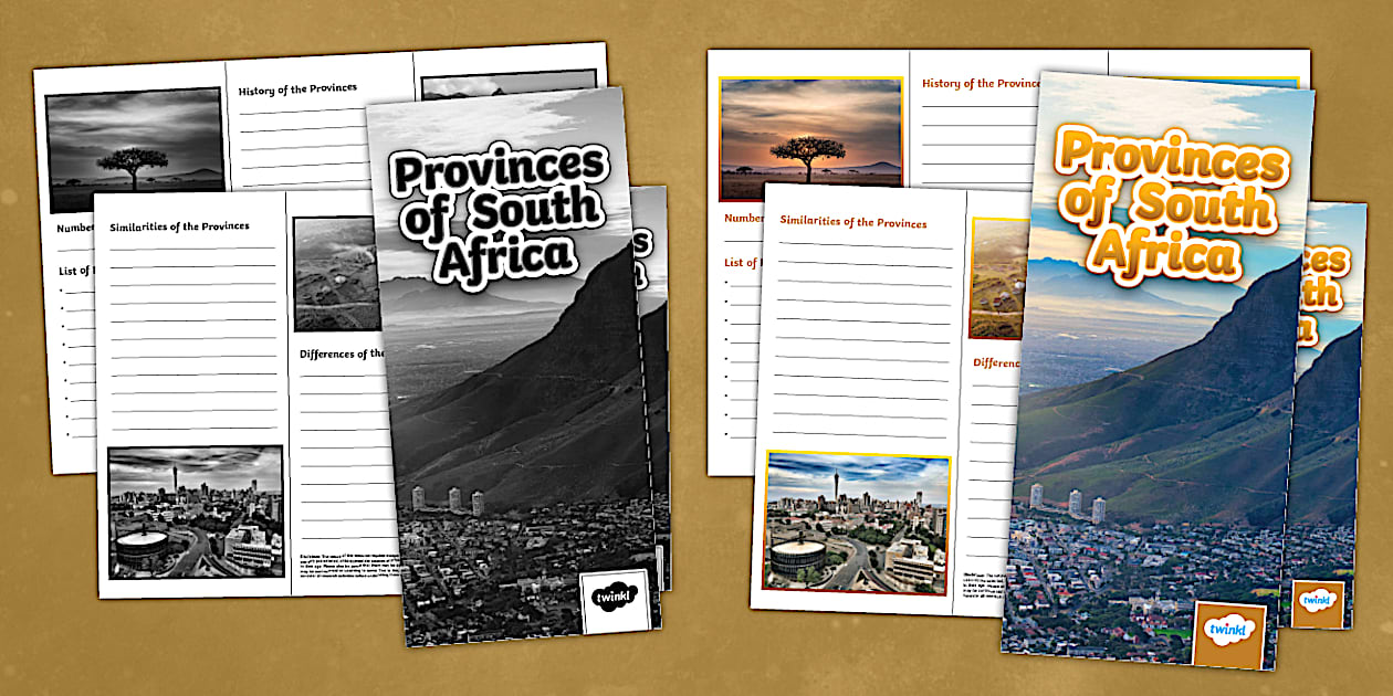 Provinces of South Africa Leaflet Template (teacher made)