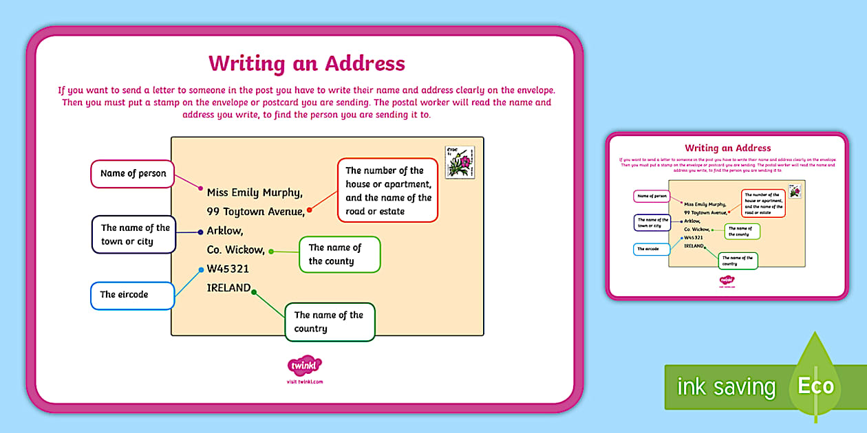 Writing an Address Display Poster - Twinkl