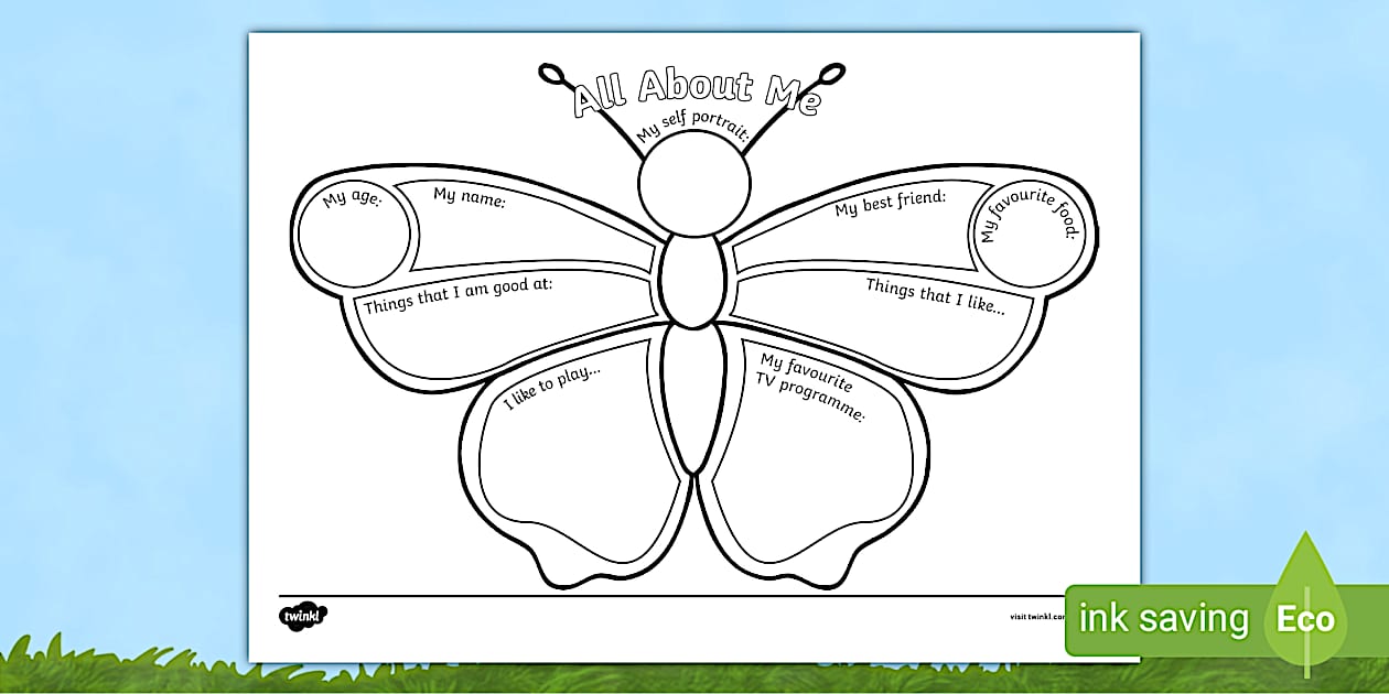 Editable All About Me Butterfly Activity Sheet - Twinkl
