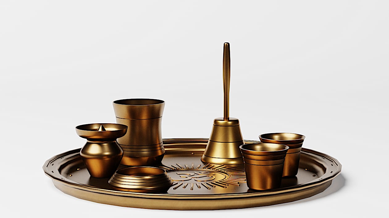 3D Model: Hindu Dharma - Puja Tray (teacher made) - Twinkl