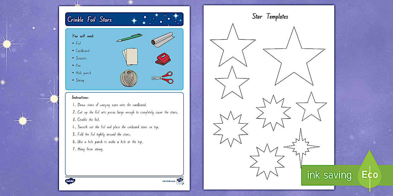 Matariki Crinkle Stars Craft Instructions - Twinkl