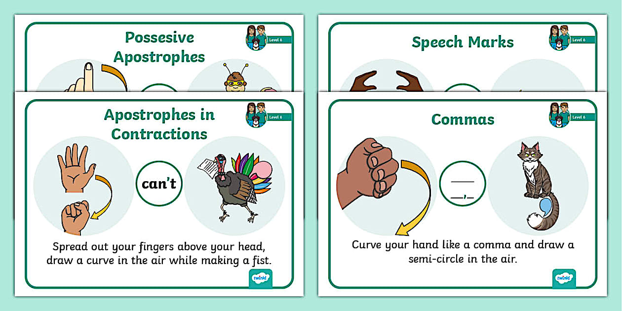 Level 6 Physical Grammar Action and Mnemonic Posters