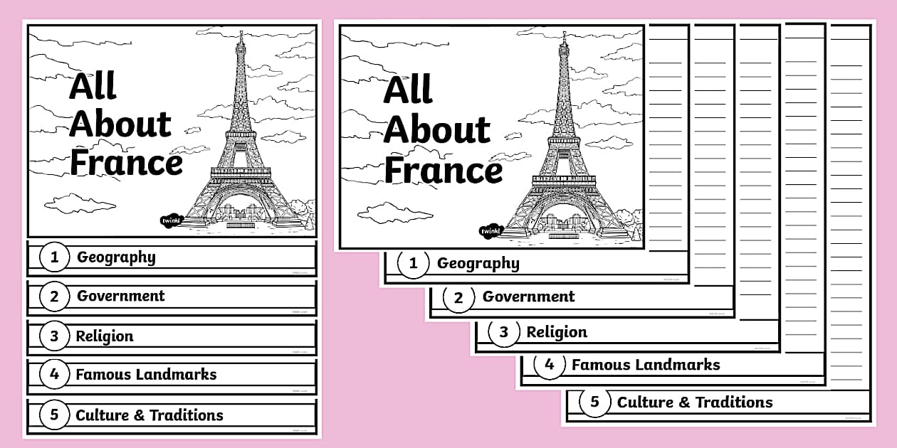 All About France Flipbook for 6th-8th Grade (teacher made)