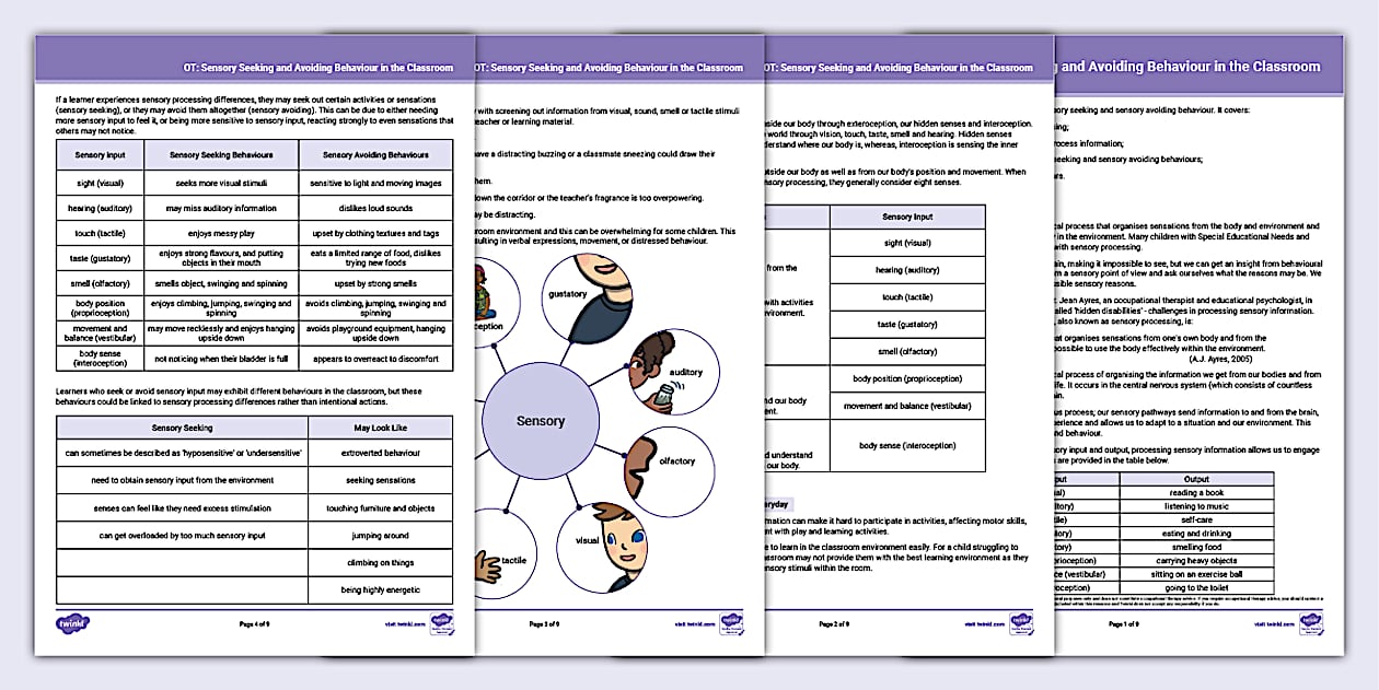 OT: Sensory Seeking and Avoiding Behaviours in the Classroom