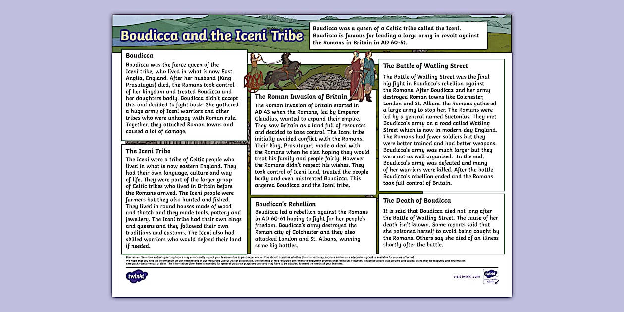 Boudicca’s Tribe: The Iceni Fact File (teacher made)