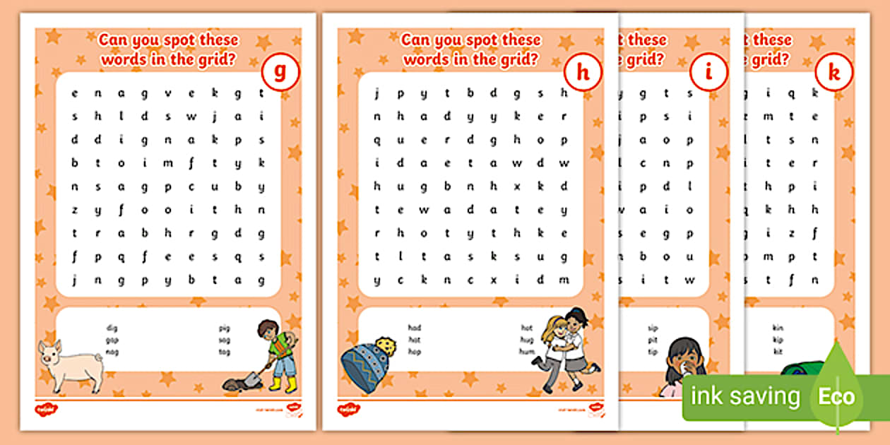 Phase 2 Phonics Word Searches (teacher made) - Twinkl