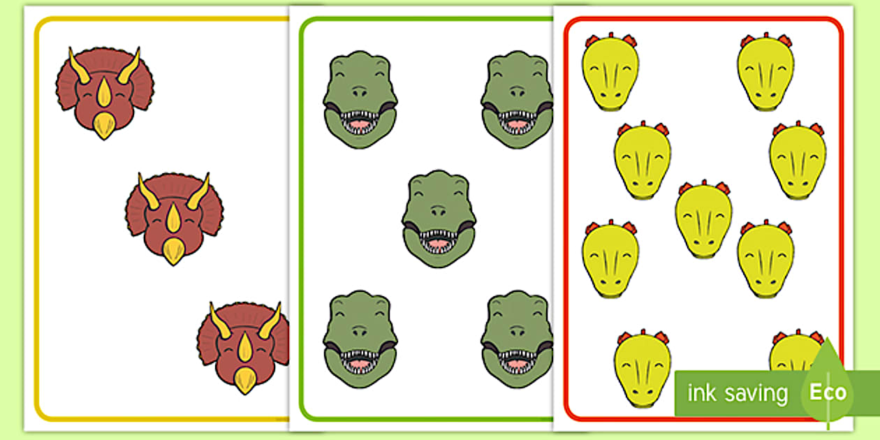 Black and White Dinosaur Subitising Flashcards - Twinkl