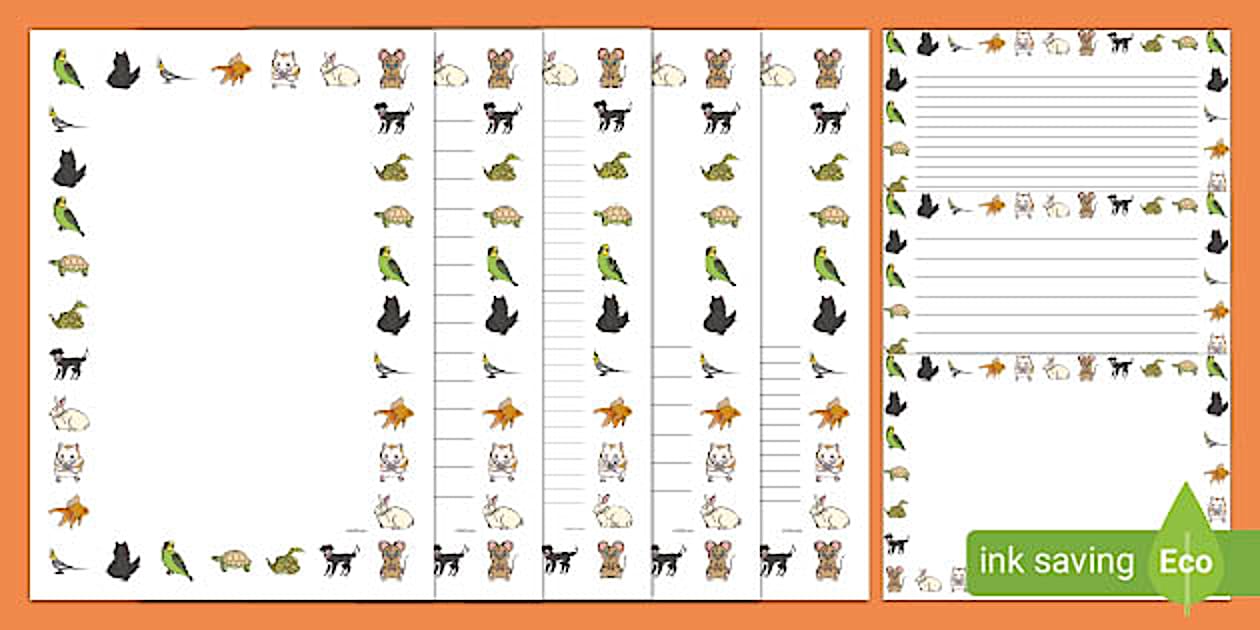 Editable Pets Page Borders (teacher made) - Twinkl