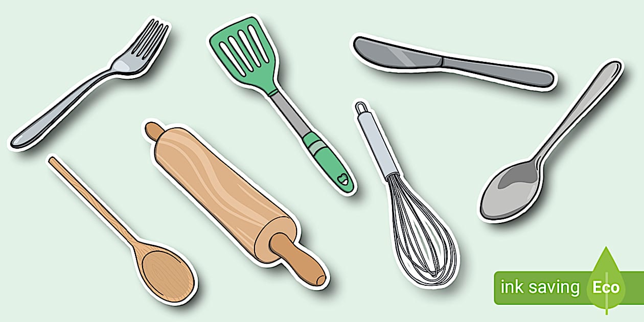 Baking Utensils Cut-Outs (teacher made) - Twinkl