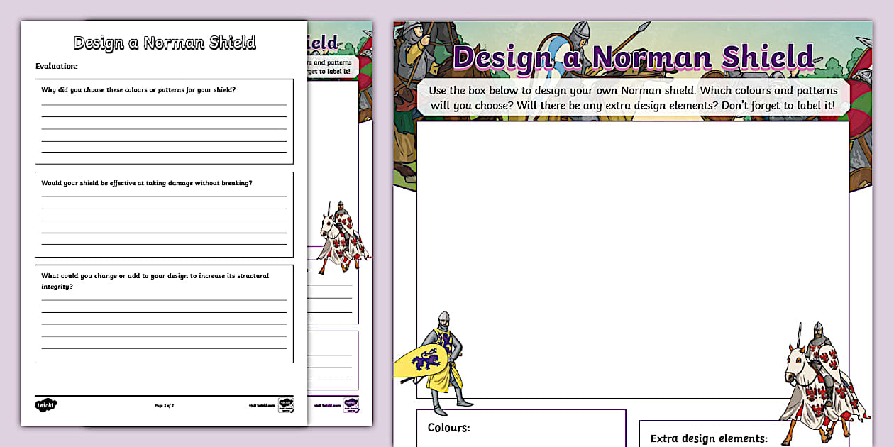 Design Your Own Norman Shield Worksheet (teacher made)