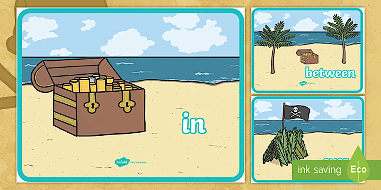 Pirate Positional Language Posters (teacher made) - Twinkl