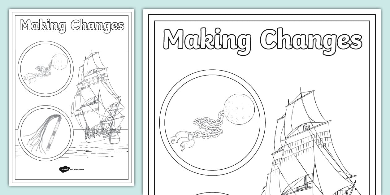 Making Changes Year 5 Integrated Unit Title Colouring Page