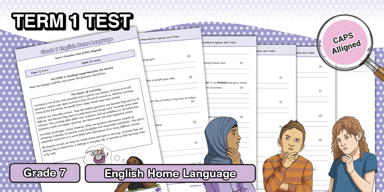 Grade 7 English Home Language Term 1 Test (CAPS Aligned)