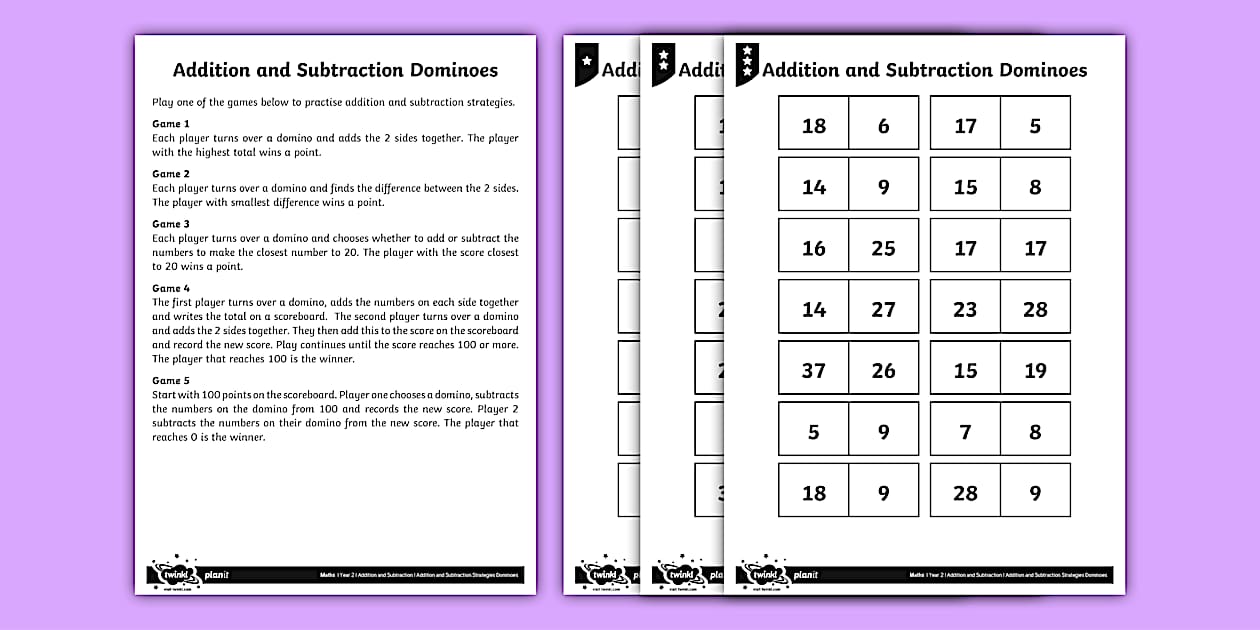 PlanIt Maths Y2 Addition and Subtraction Strategies Home Learning Tasks