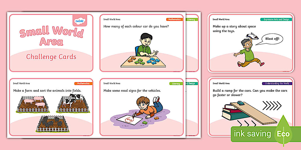 Editable Small World Area Continuous Provision Challenge Cards