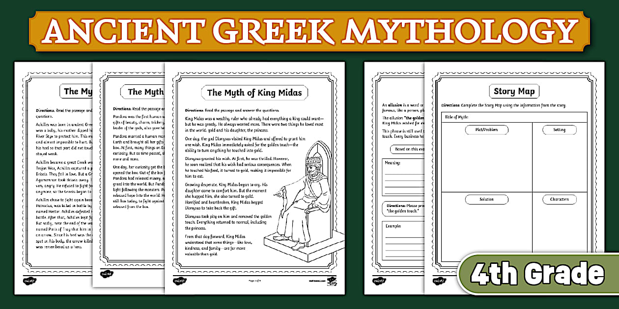 Fourth Grade Ancient Greek Mythology Worksheets