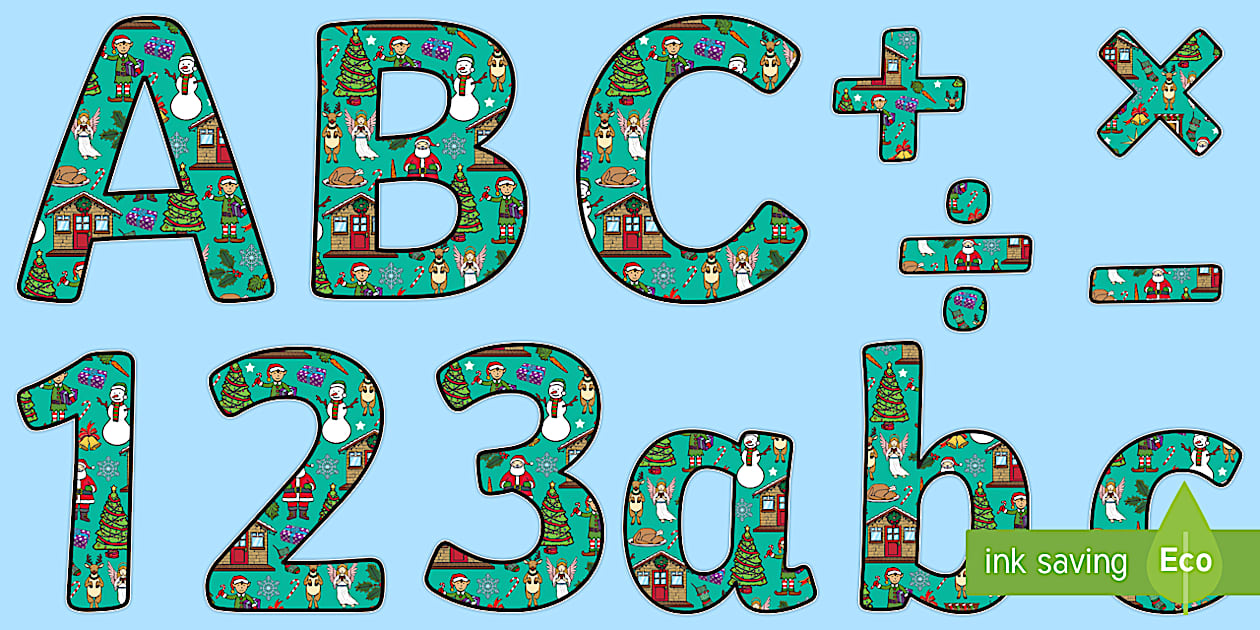 Christmas Themed Display Letters and Numbers Pack