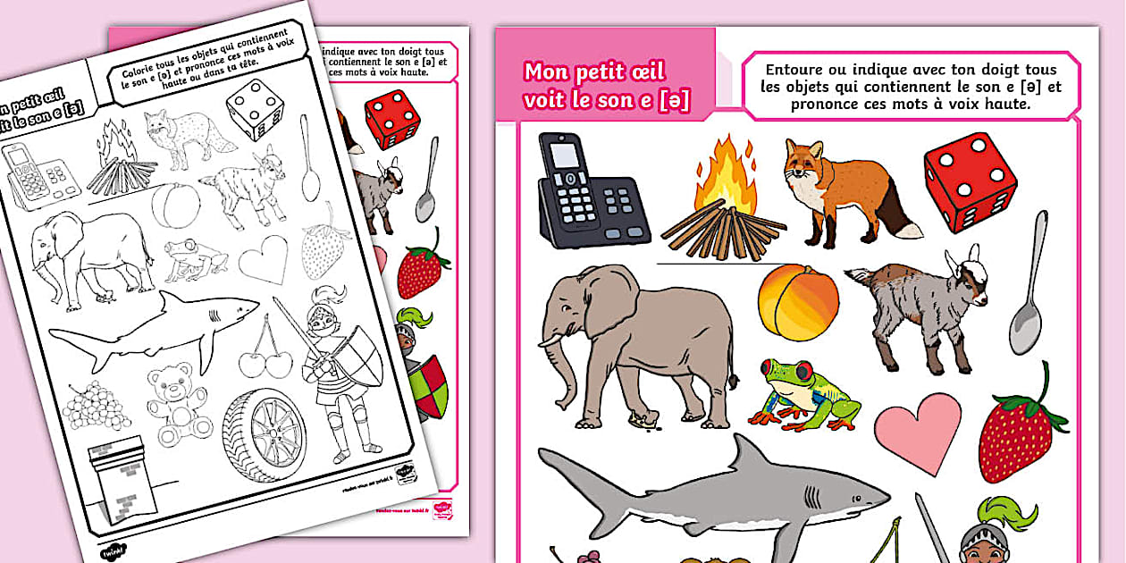 Jeu de phonologie - mon petit œil voit le son e [ə]