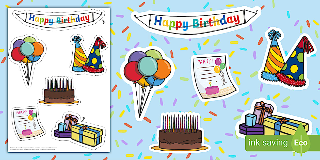 Birthday Clip Art Cut-Outs (teacher made) - Twinkl